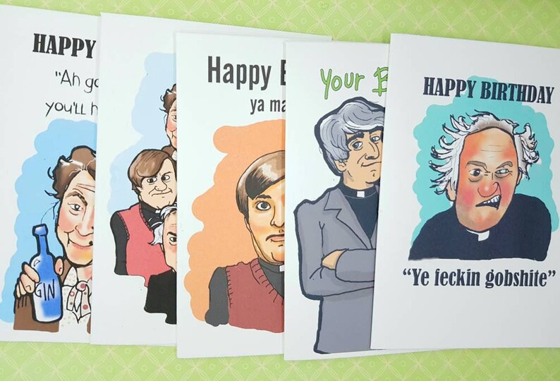Pack of 5 Father Ted Cards Fr.ted Cards Birthday Cards - Etsy Ireland