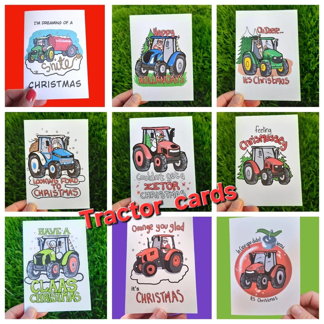 Christmas Tractors Card, Tractor, Christmas, Card,tractor Christmas ...