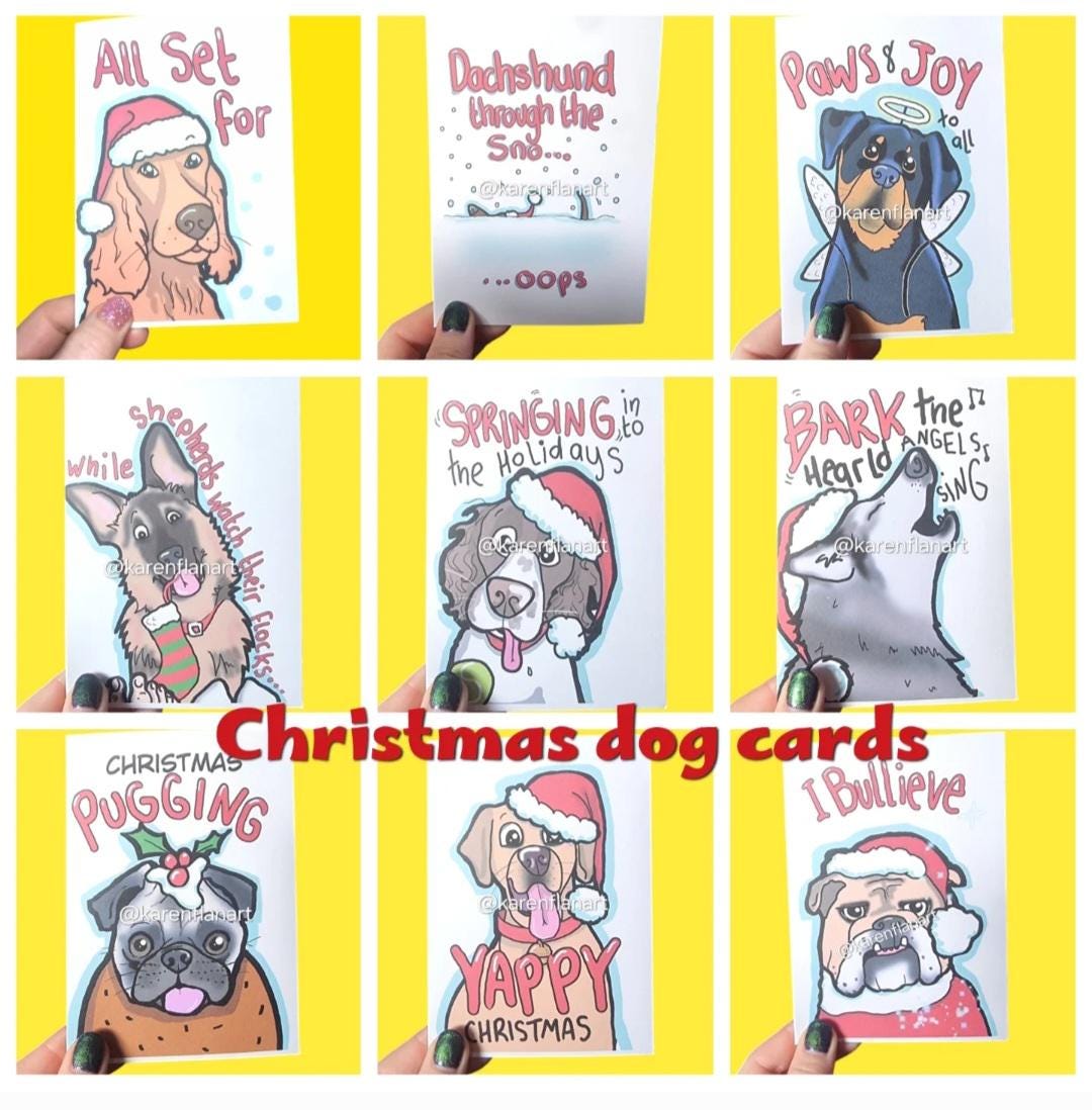 Dog Christmas Card, Funny Christmas Card, Christmas Dog Card, Dog ...