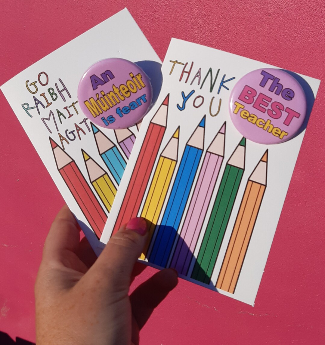 Teacher Cards Thank You teacher Múinteoir Irish - Etsy