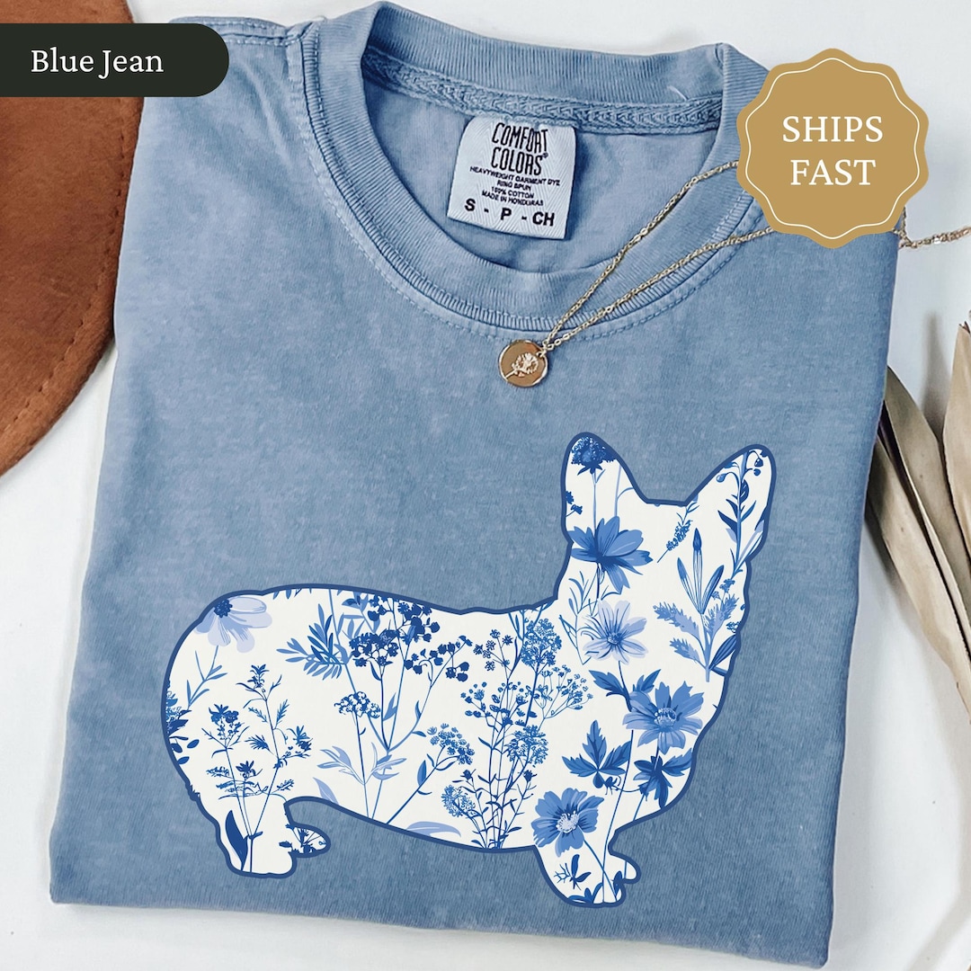 Comfort Colors Toile Corgi Shirt, Corgi Lover Shirt, Gift for Corgi ...