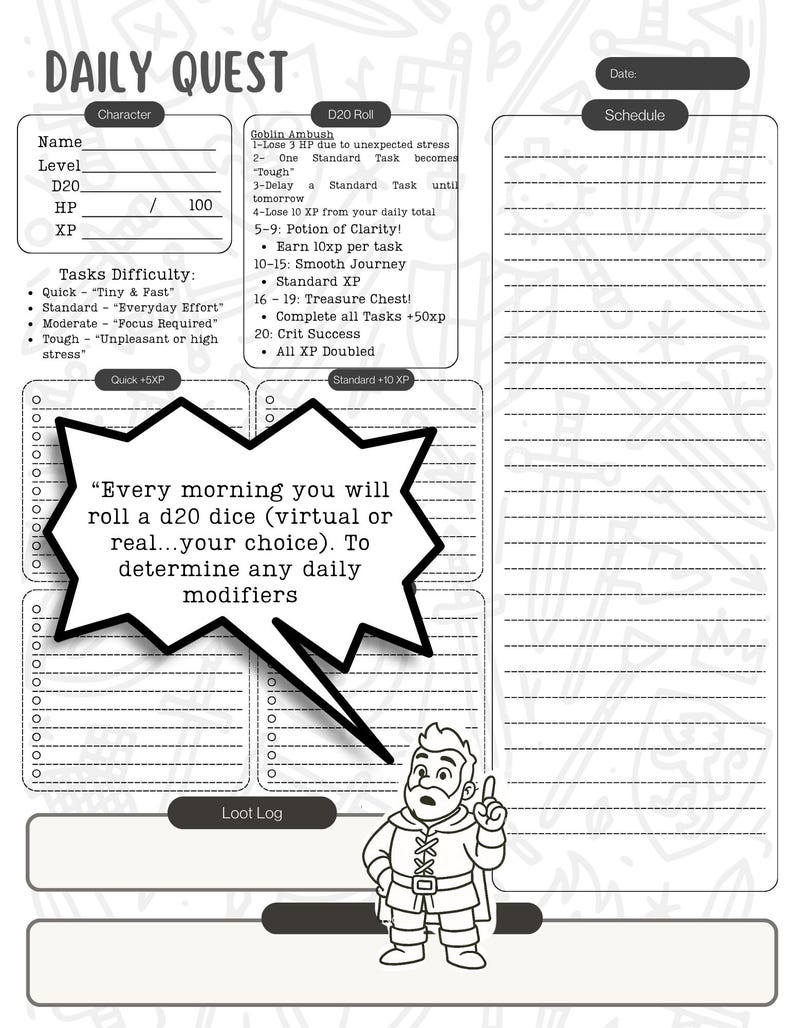 Quest Log – A Gamified Productivity Planner (rpg-inspired) - Etsy