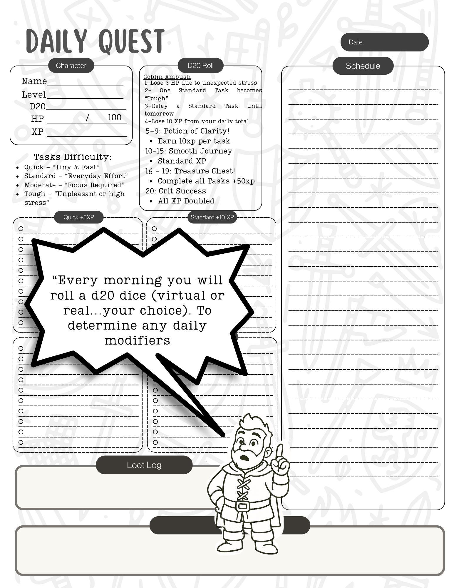 Quest Log – A Gamified Productivity Planner (rpg-inspired) - Etsy