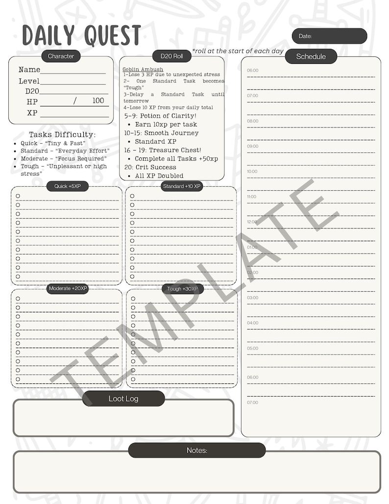 Quest Log – A Gamified Productivity Planner (rpg-inspired) - Etsy