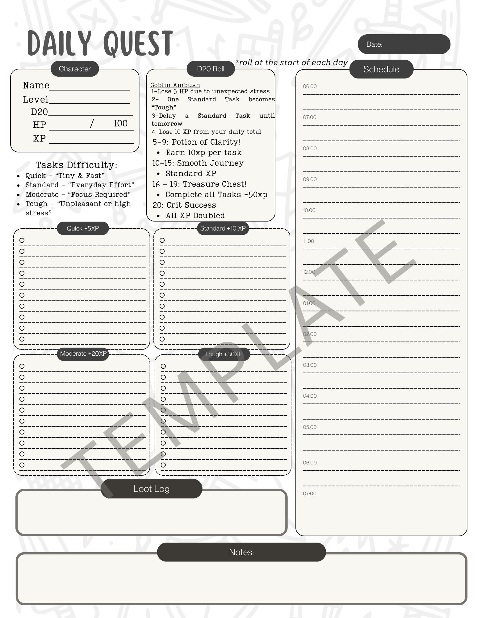 Quest Log – A Gamified Productivity Planner (rpg-inspired) - Etsy