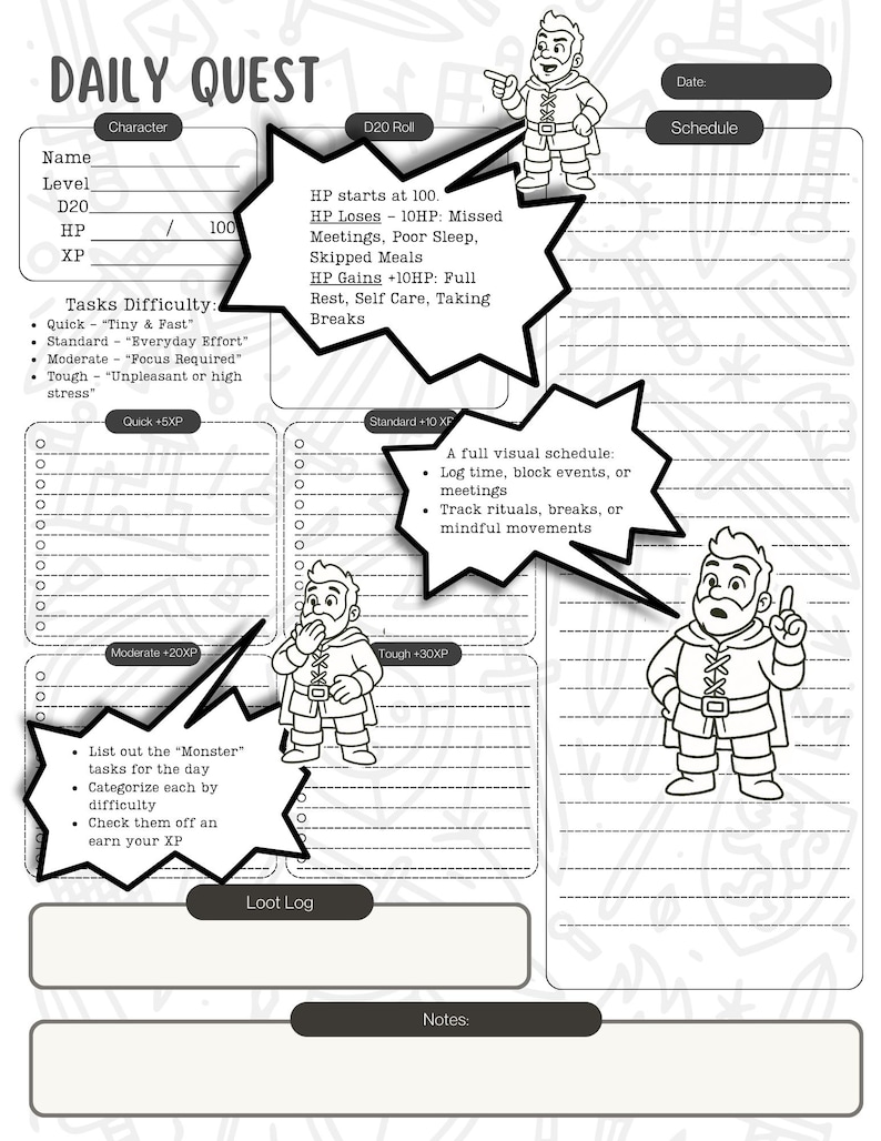 Quest Log – A Gamified Productivity Planner (rpg-inspired) - Etsy