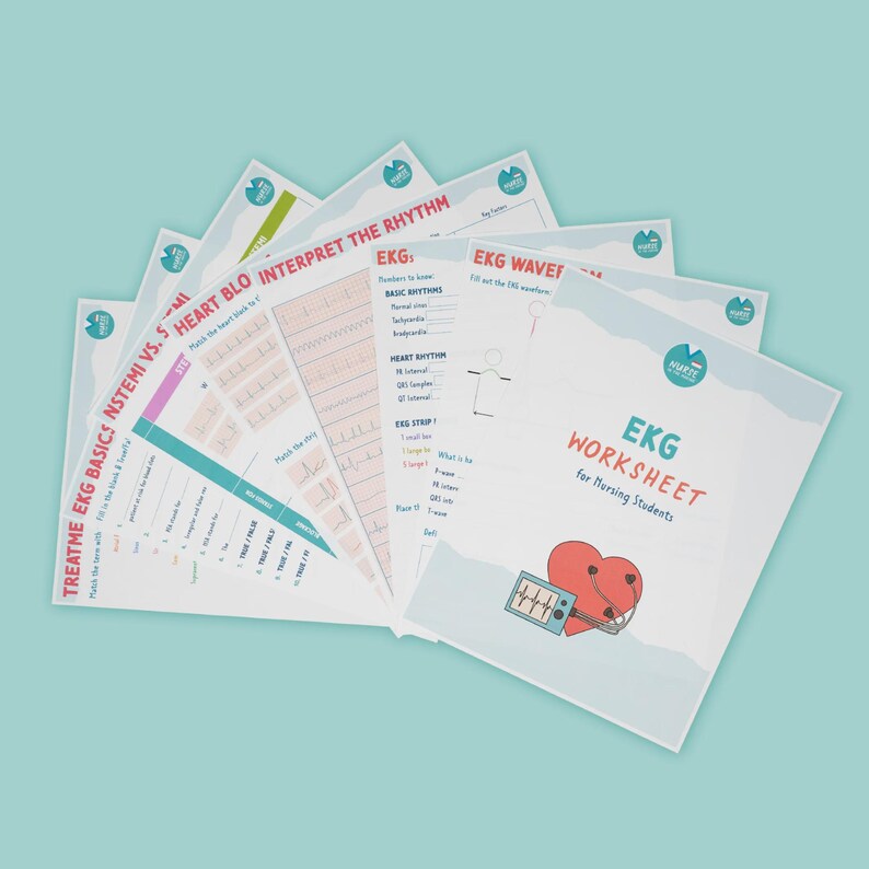 EKG Worksheet for Nursing Students - Etsy