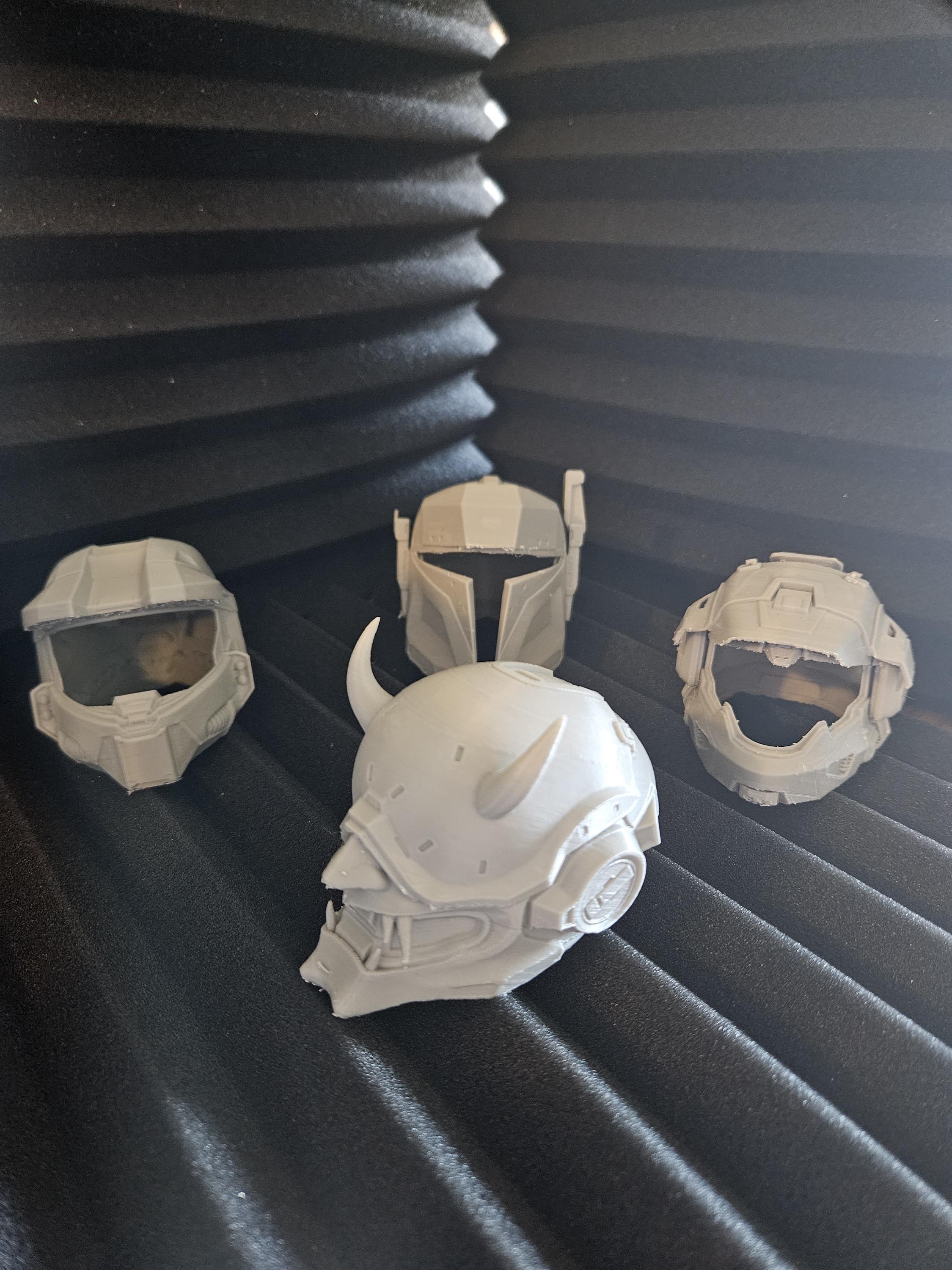 4-pack Halo-inspired Mini Helmets – 3D Printed Spartan Collectible Set ...