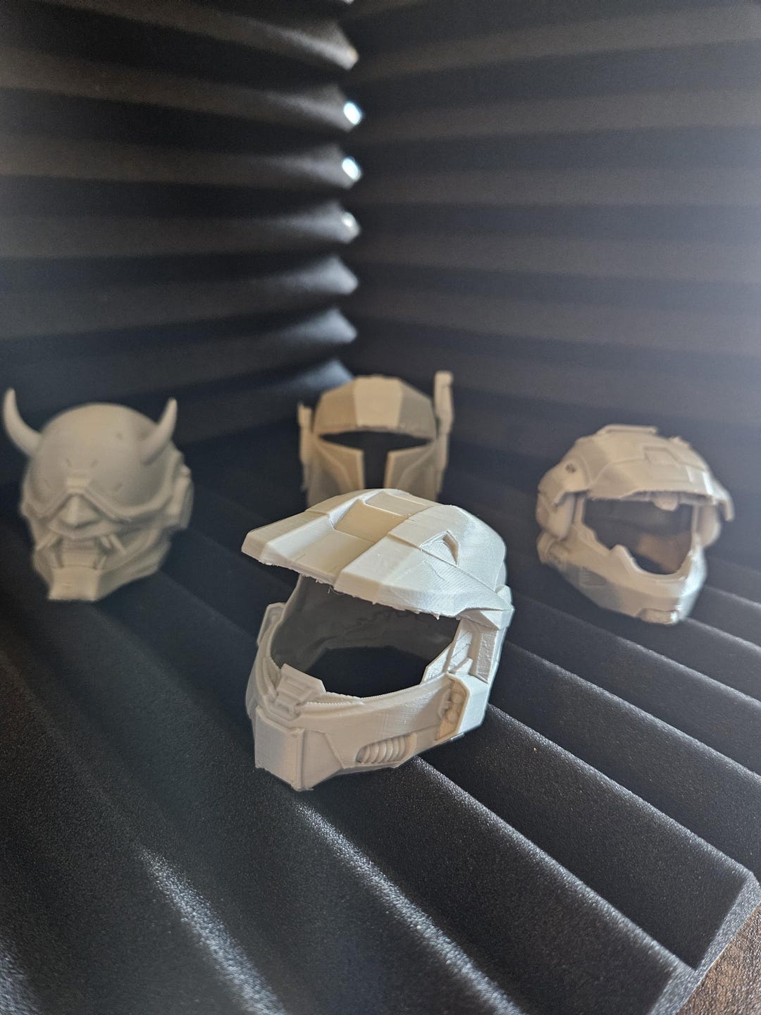 4-pack Halo-inspired Mini Helmets – 3D Printed Spartan Collectible Set ...
