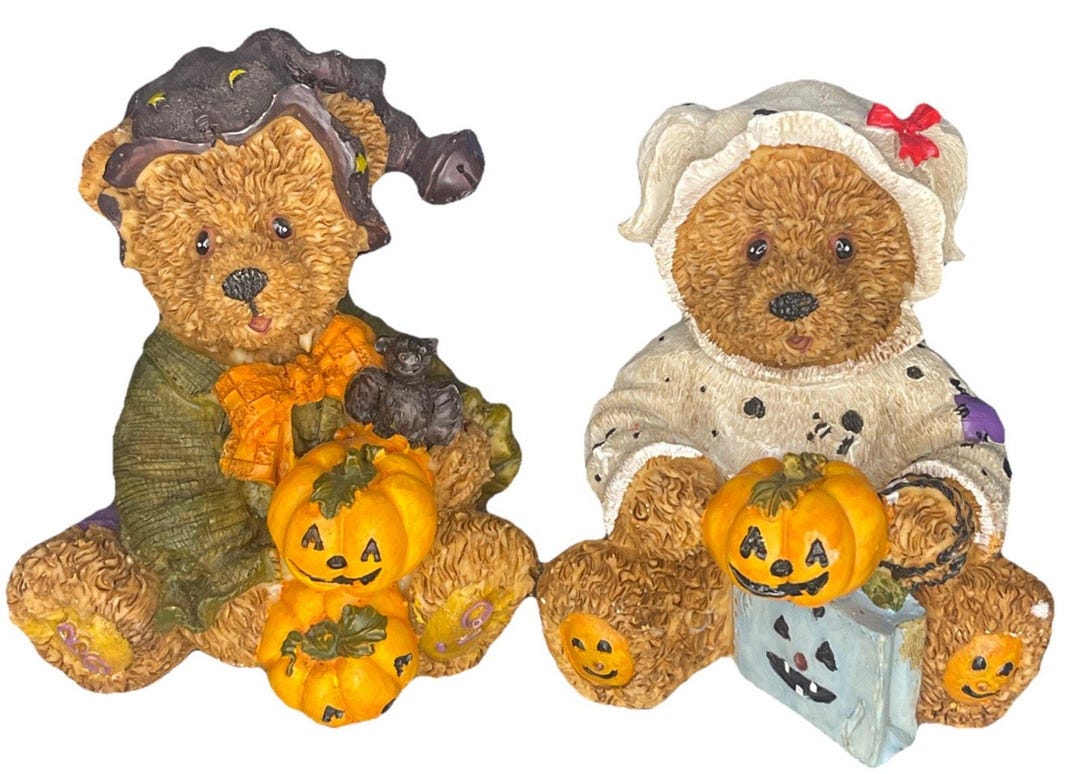 Halloween Bear Figurine Resin Pumpkin Colorful Decor - Etsy