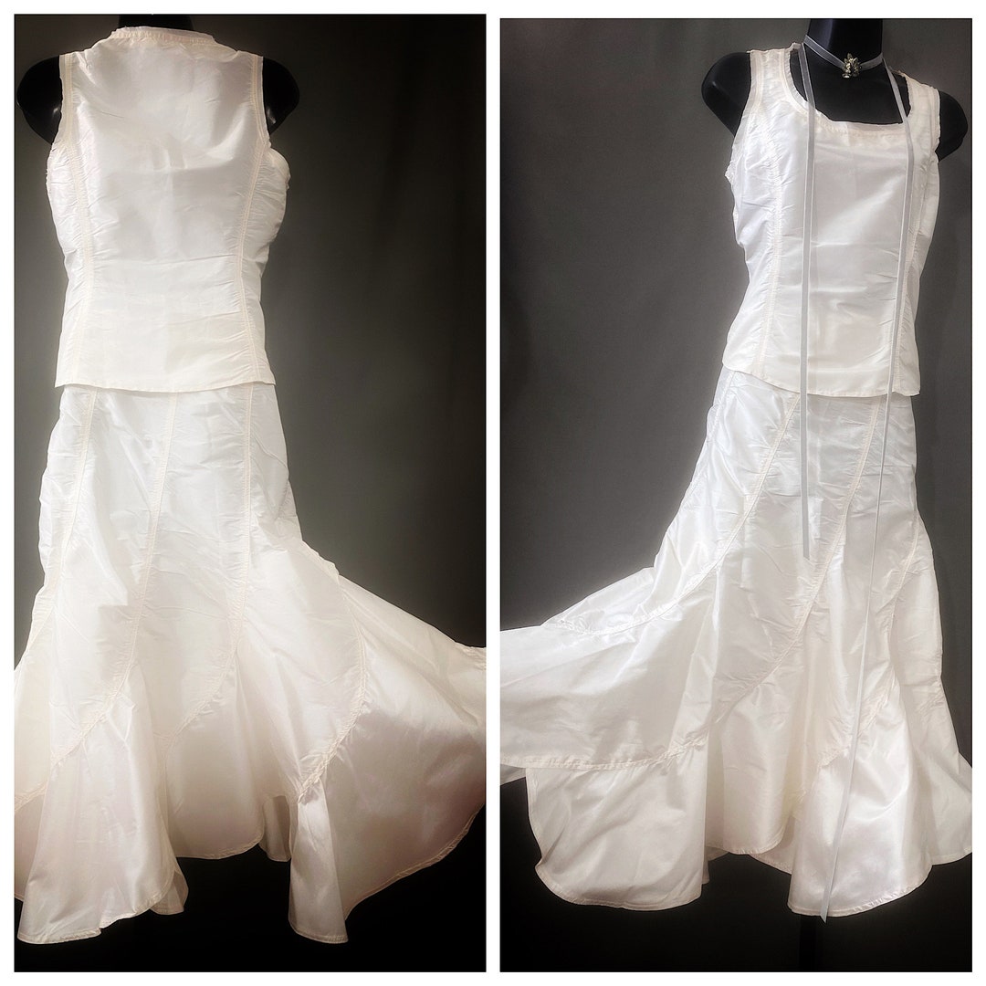 Ivory Silk Two Piece Set, Bridal Shower Rehearsal Dinner Outfit ...