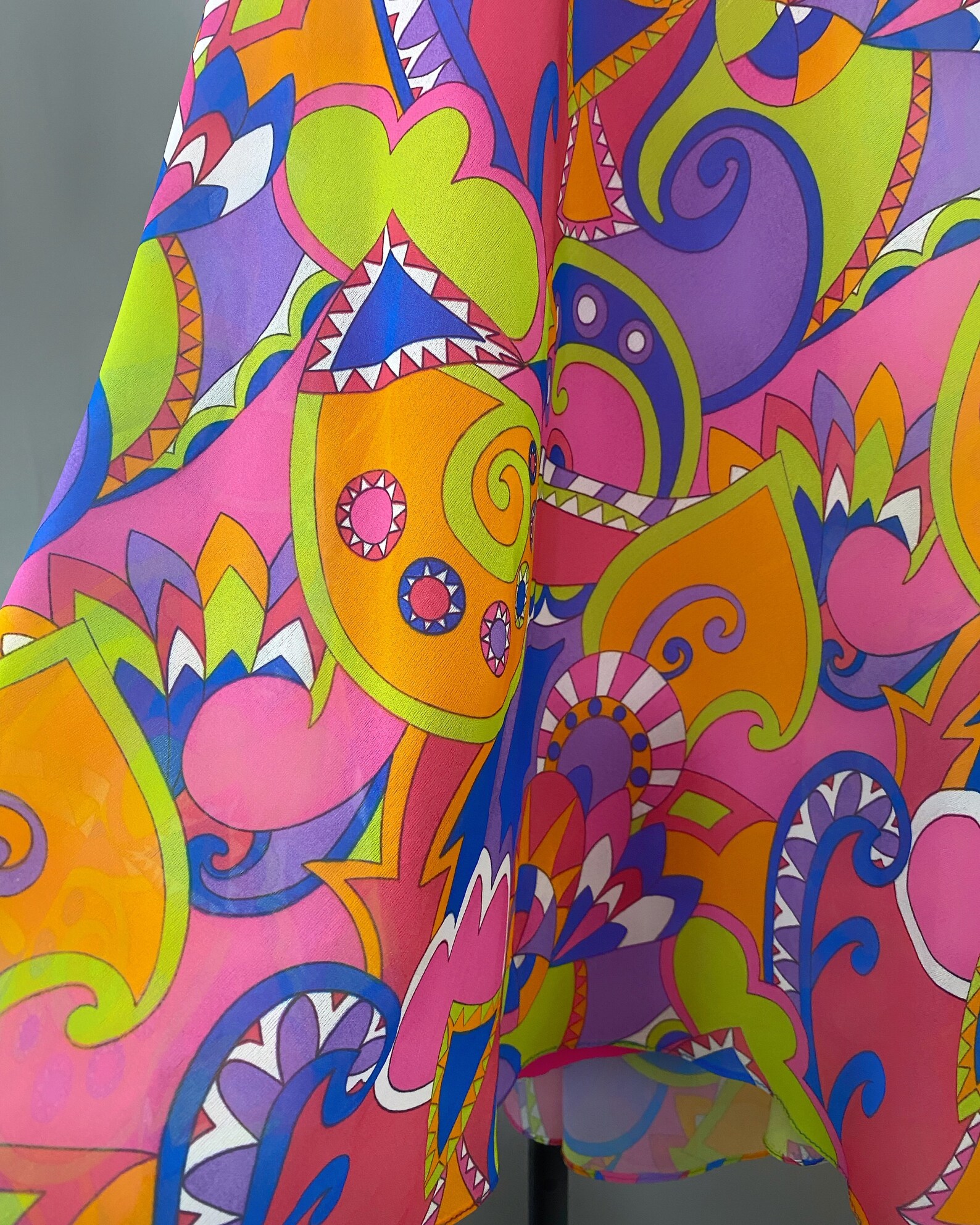 Mod Psychedelic Print Swing Babydoll Dress From London Size S - Etsy