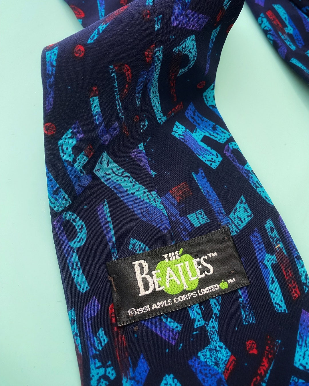 1991 Beatles Help Silk Tie, Vintage Music Lover Mens Accessory Guy Gift ...