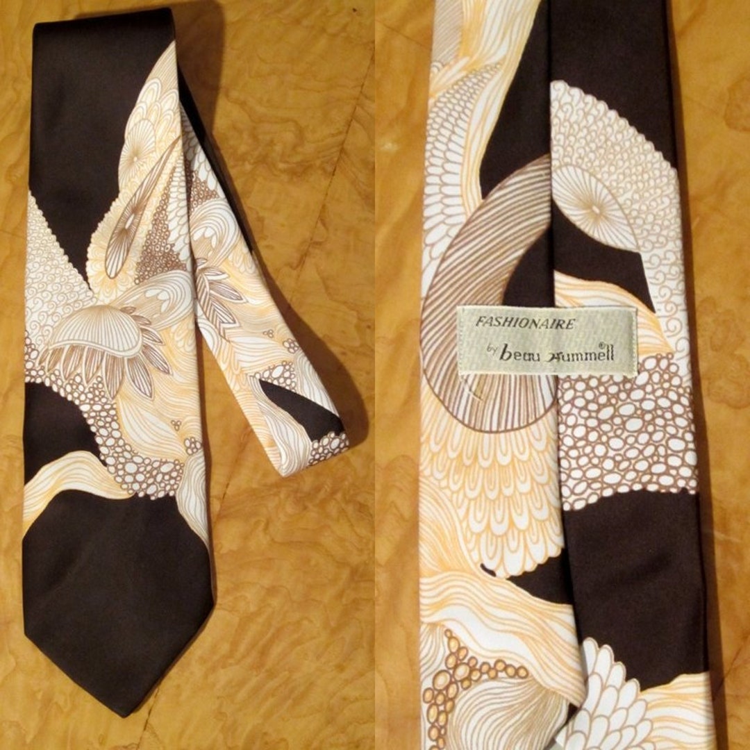 70s Mod Beau Brummel Tie, Mens Mod Paisley Print Pucci Style, Wedding ...