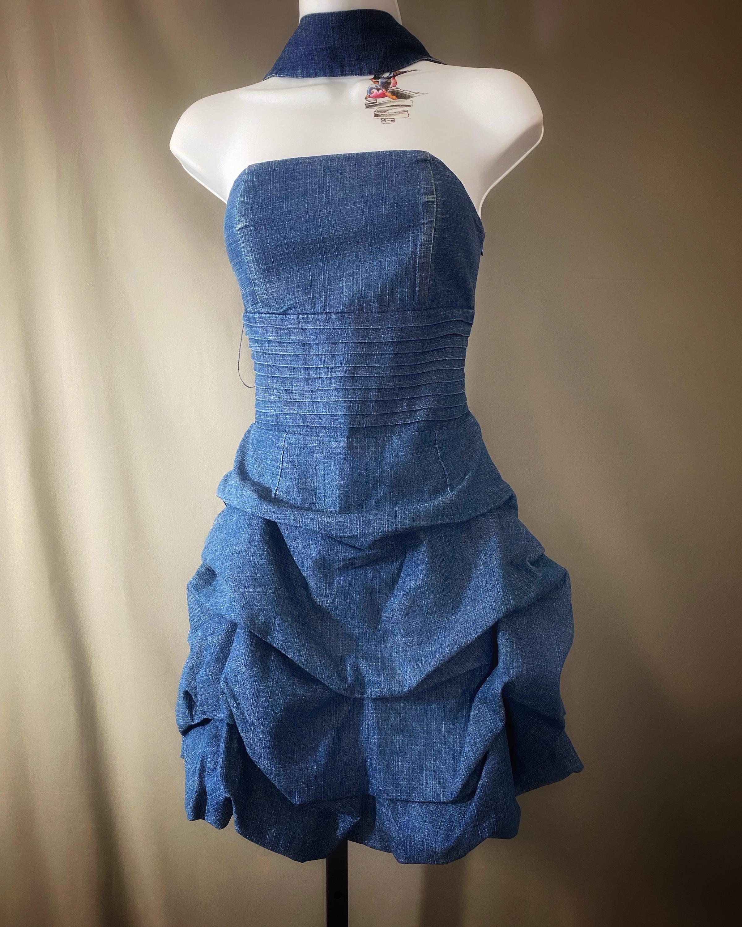 Strapless Denim Pouf Skirt Mini Dress Nwt Orig 218, Vintage Romeo ...