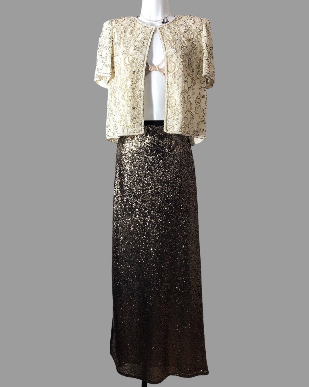 80s Ivory Beaded Embroidered Lace Jacket, Vintage Wedding Bridal Short ...