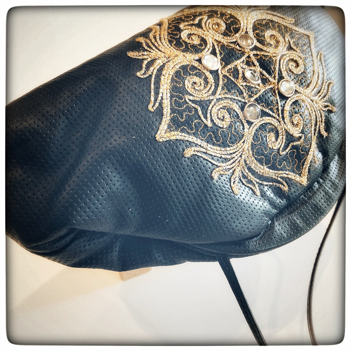 80s Embroidered Perforated Leather Vintage Colini Handbag - Etsy