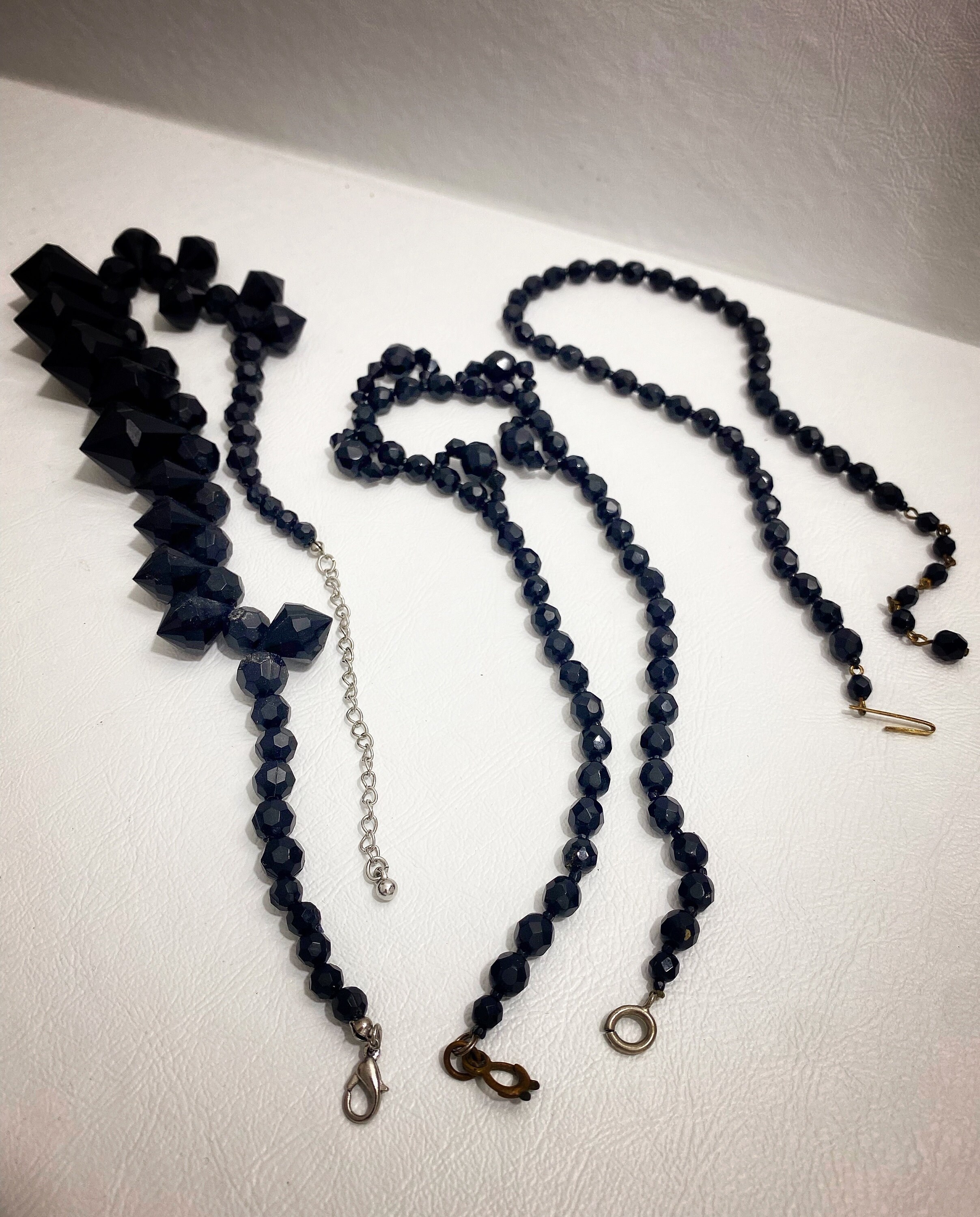 Black Beaded Choker Set, Faceted Bead Necklaces, Vintage Jewelry - Etsy