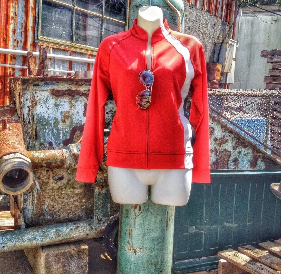 80s/90s Izod Logo Unisex Jacket, Vtg Red Track Tennis Athleisure ...