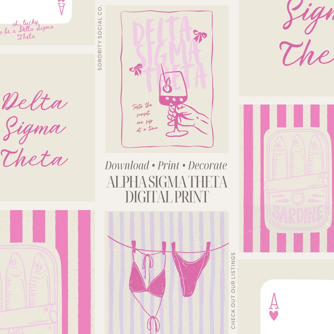 Alpha Sigma Theta Sorority Print: Retro Room Decor, Big Little Gift ...