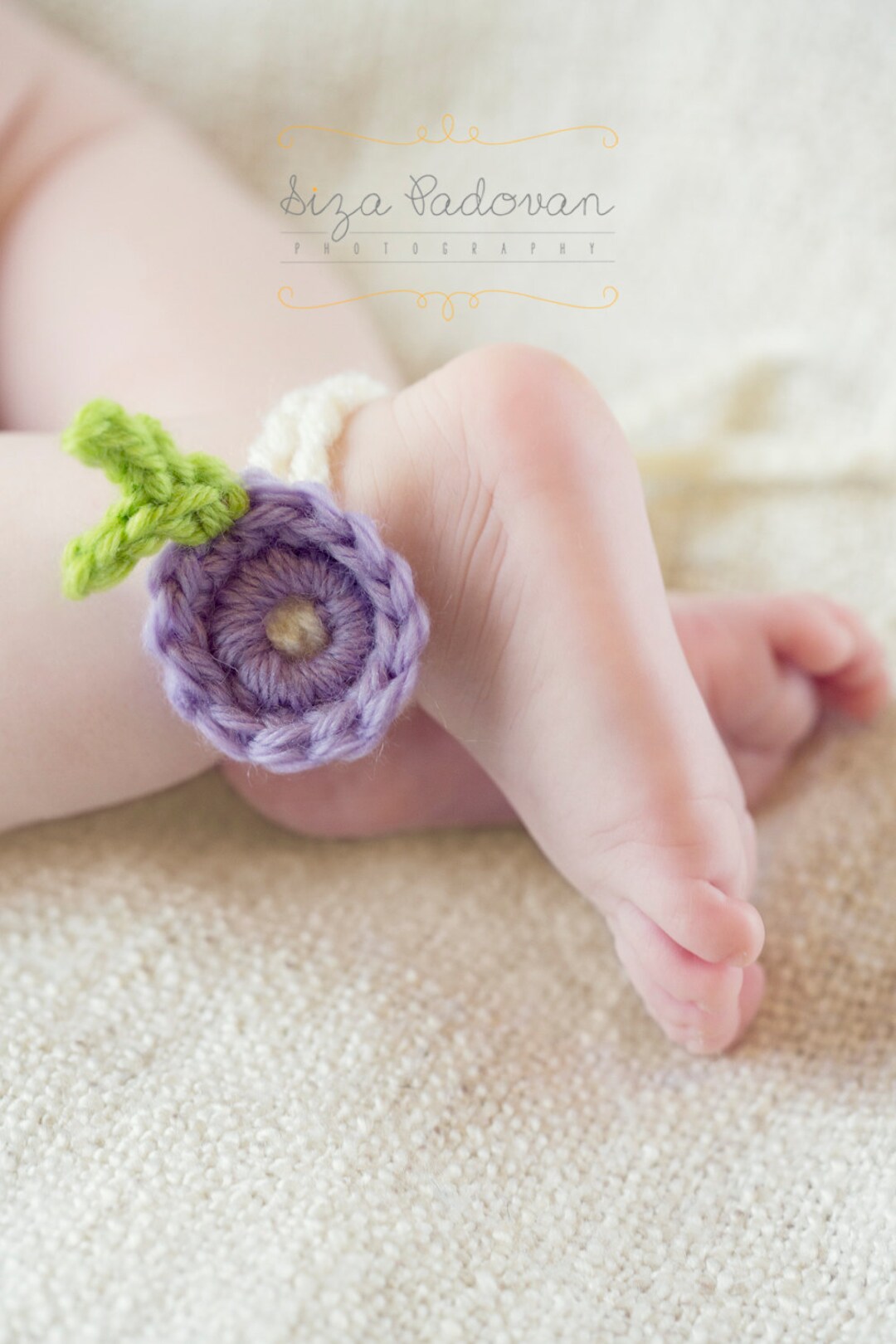 Crochet Baby Barefoot Sandals, Baby Anklets, Hospital Id Bracelet ...