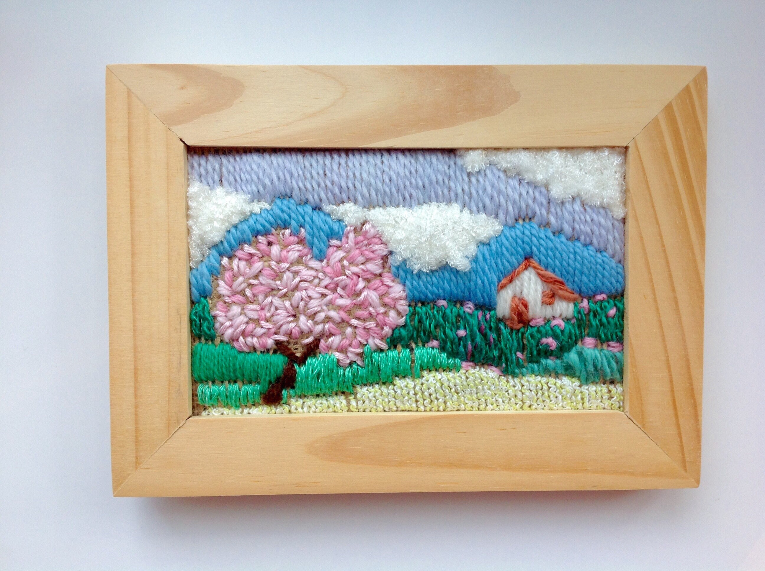 OOAK Tapestry Spring Embroidery art Miniature Tapestry | Etsy