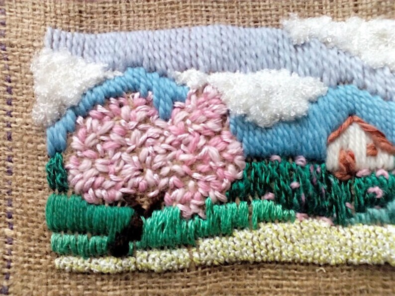 OOAK Tapestry Spring Embroidery art Miniature Tapestry | Etsy