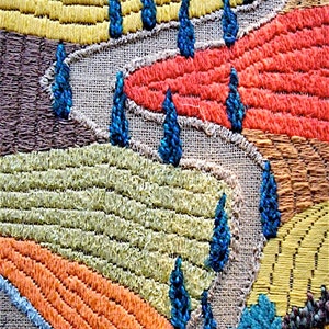 Arte Decorativa Arazzo Tessile Ricamo Fatto a Mano Arte Moderna Strada ...