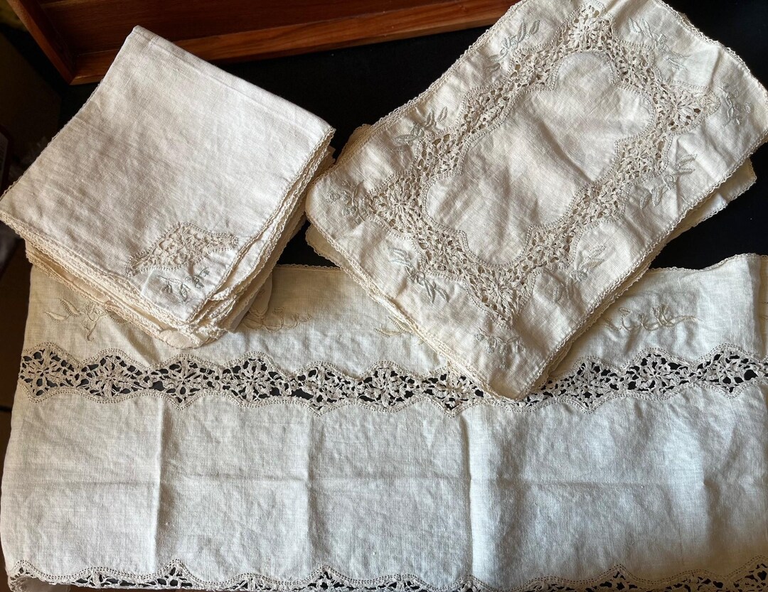 Rare Jesurum Italian Linen Set – 25-piece Vintage Table Ensemble With ...
