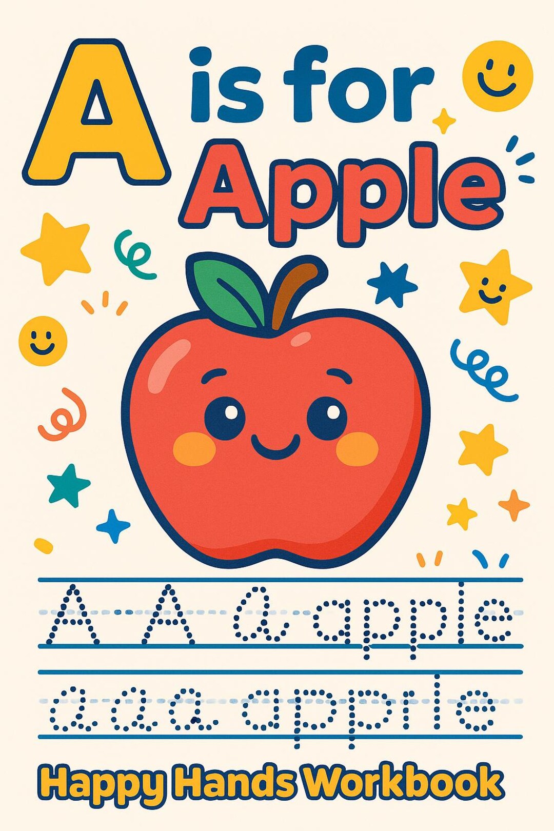 A is for Apple – Preschool Letter Tracing Worksheet | Alphabet Learning ...