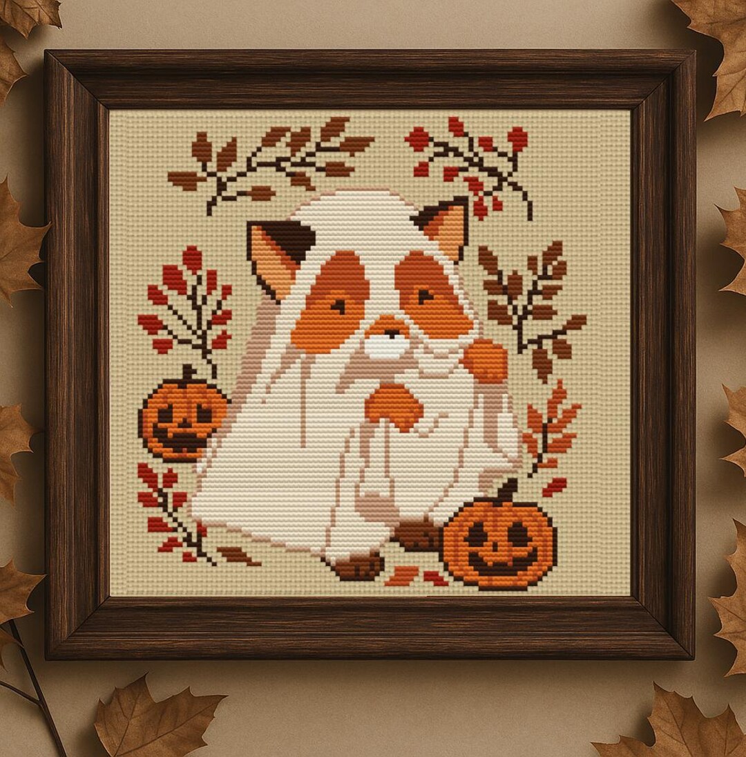 Fox Ghost Cross-stitch Pattern: Halloween Autumn Fires Collection (PDF ...