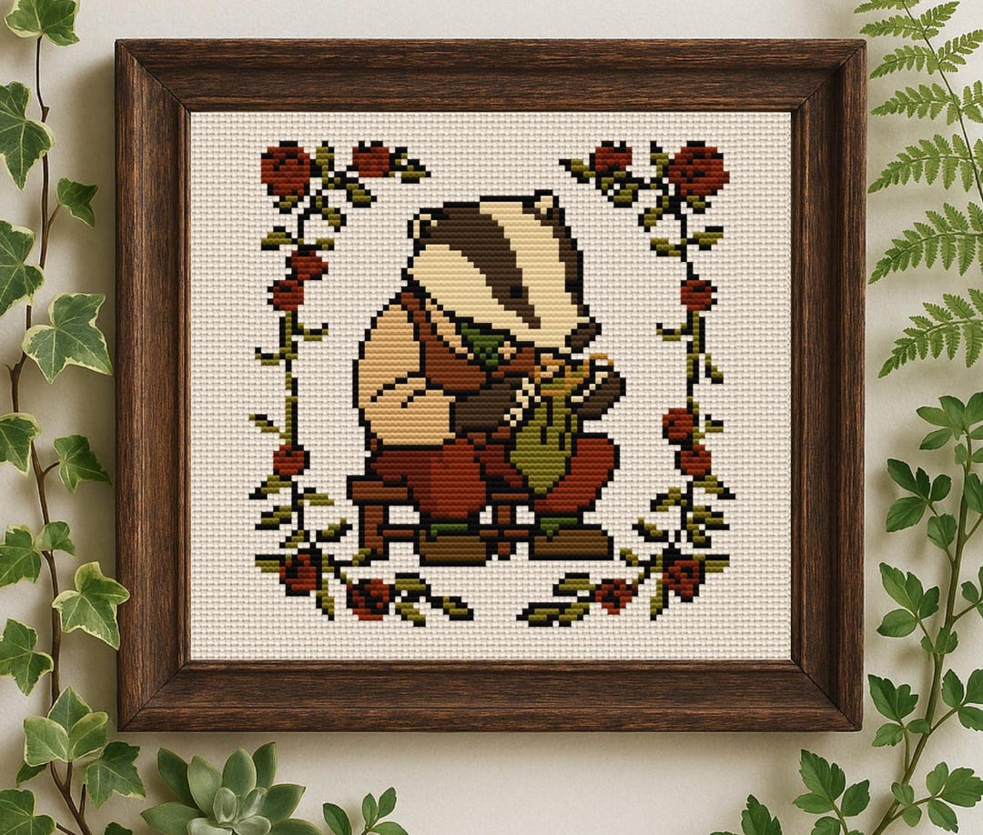 Badger Polishing Glasses Cross Stitch Pattern: Acorn & Aria Collection ...