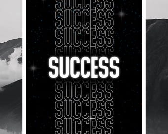 PROGRESS Neon Poster | Motivational Wall Art | Modern Glow Typography ...