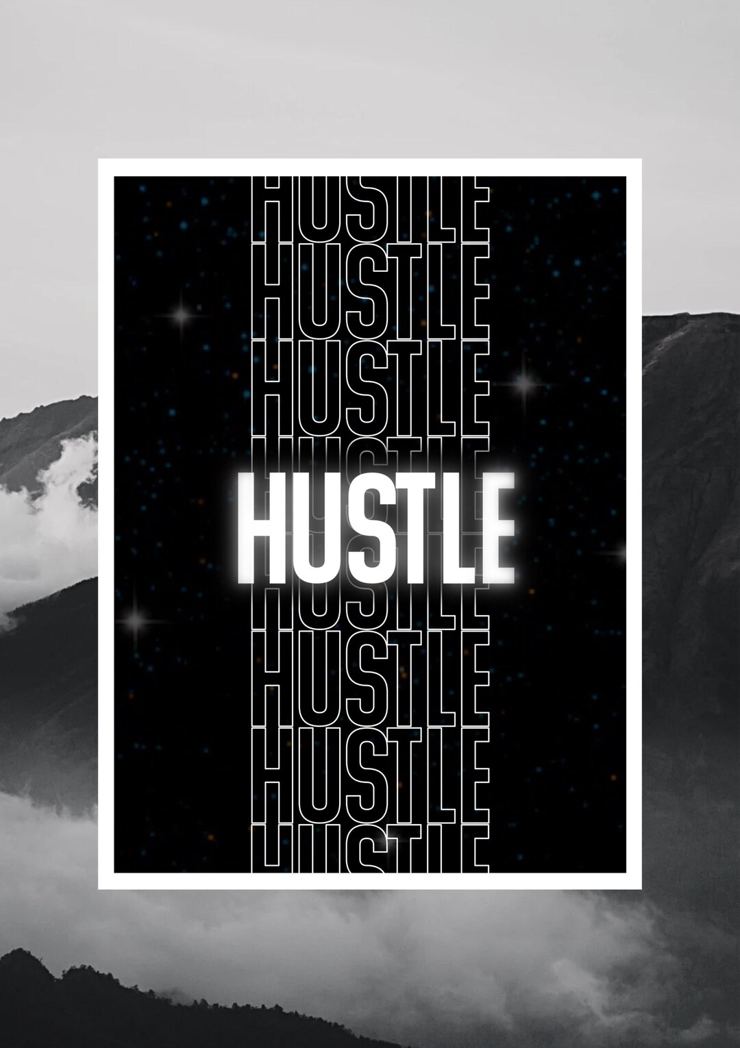 HUSTLE Neon Print | Motivational Office Decor (digital Download) - Etsy