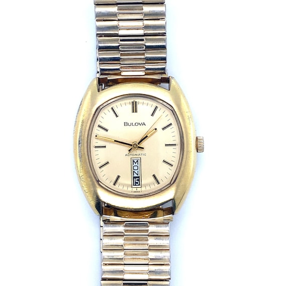 Vintage Men's Gold Toned Bulova Automatic Wrist Watch… - Gem