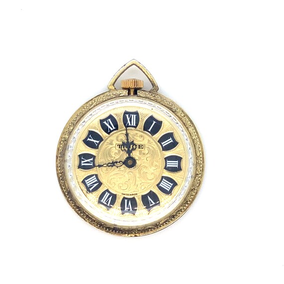 Vintage Gold Toned Trice Lady's Open Face Pocket Watc… - Gem