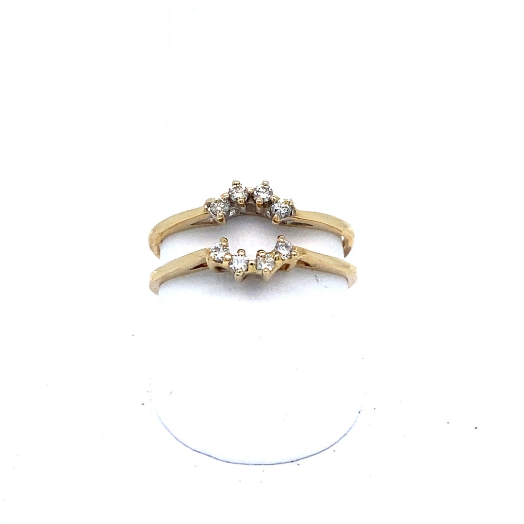 Vintage Yellow Gold Diamond Ring Guard - Etsy