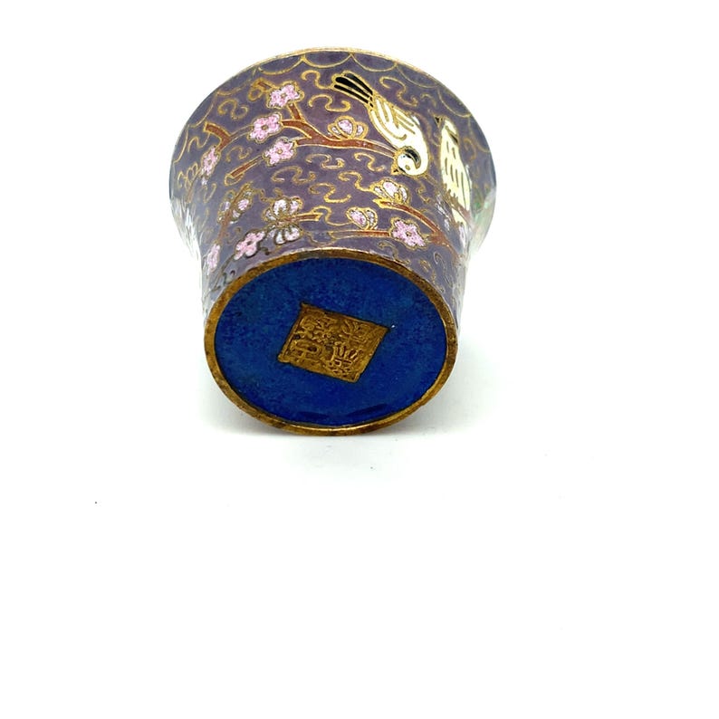 Vintage Trinket or Snuff Box Chinese Cloissone With Flowers and Birds ...