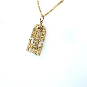 Vintage Yellow Gold Mayan Talisman Necklace - Etsy