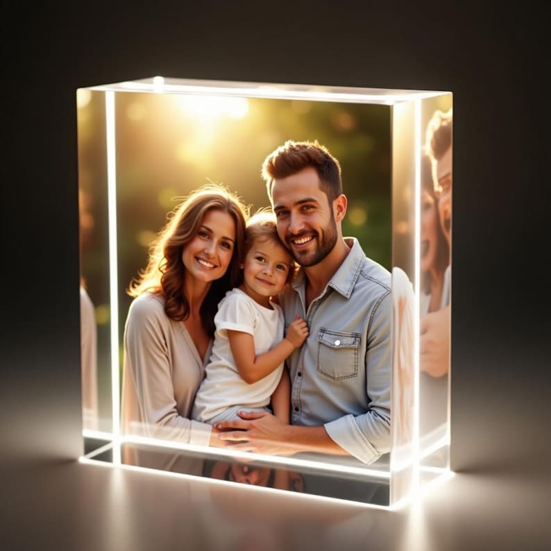 Custom Photo Gift Glass Photo Block – Personalized Picture Keepsake for ...