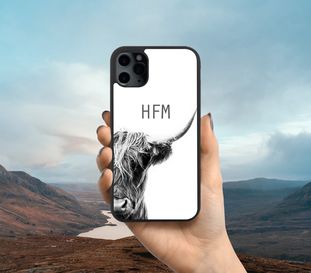Personalised Highland Cow iPhone Case for iPhone 11, 12, 13, 14, 15 ...