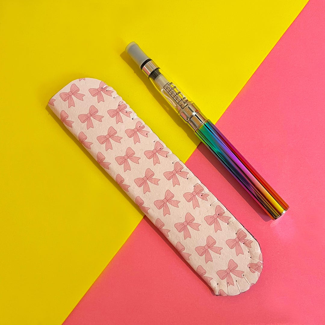 Preppy Aesthetic Pink Bow Ecig Holder Lanyard Wristlet, Vape Pen Case ...