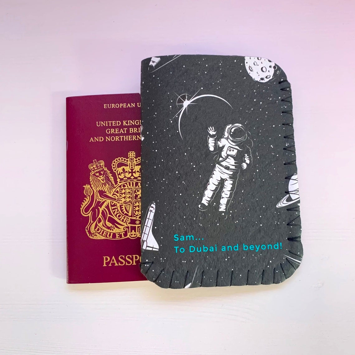 Personalised Space Astronaut Passport Holder: Handmade Felt Cover - Etsy