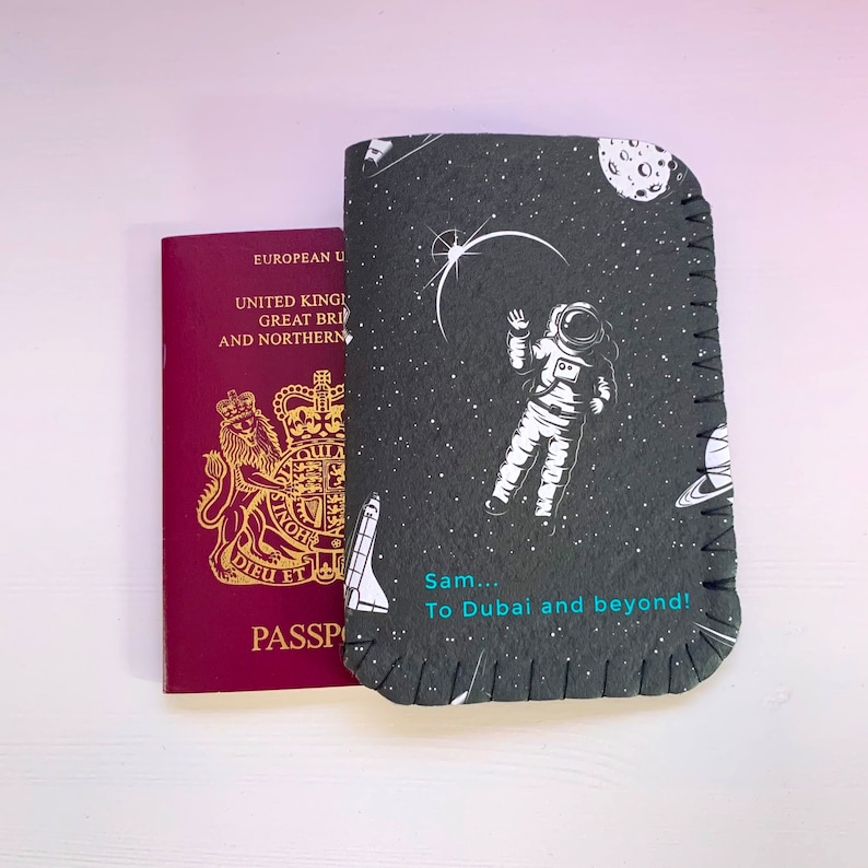 Personalised Space Astronaut Passport Holder: Handmade Felt Cover - Etsy