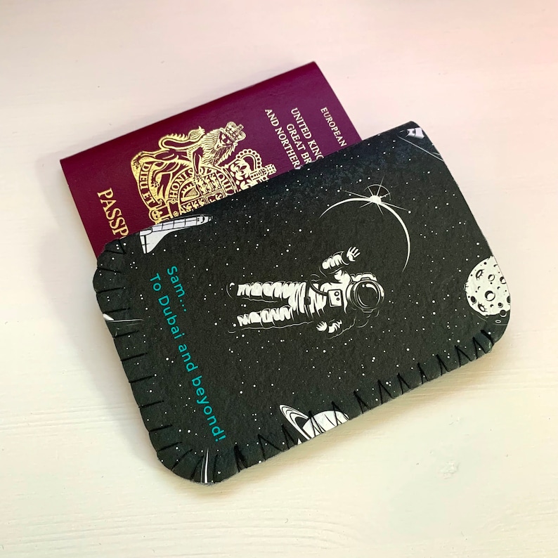 Personalised Space Astronaut Passport Holder: Handmade Felt Cover - Etsy