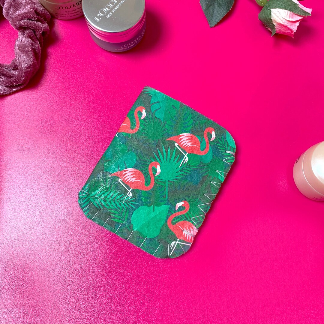Green Leaves Pink Flamingo Birth Control Pill Case for Contraceptive ...