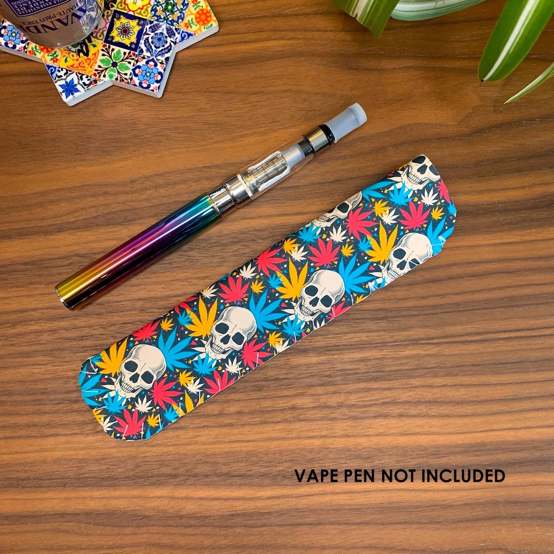 Weed Leaf Skulls VAPE Case, Vape Pen Case, Vape Pen Holder, Ecig Holder ...