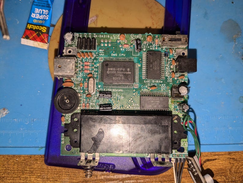 Overhauled Game Boy DMG-01 READ for Details. Crystal Violet IPS, New ...