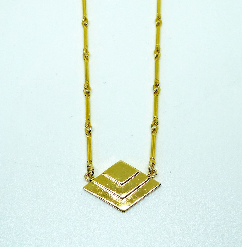 Cubist Character // Gold Plated Brass Geometric Diamond - Etsy