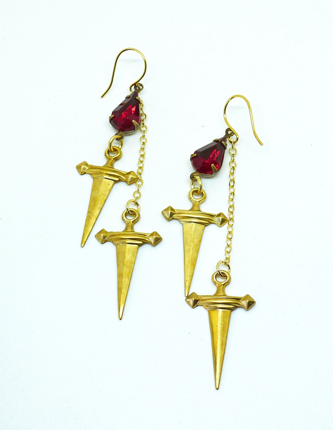 Blood Drops and Daggers // 1950s Swarovski Crystal Drop and | Etsy